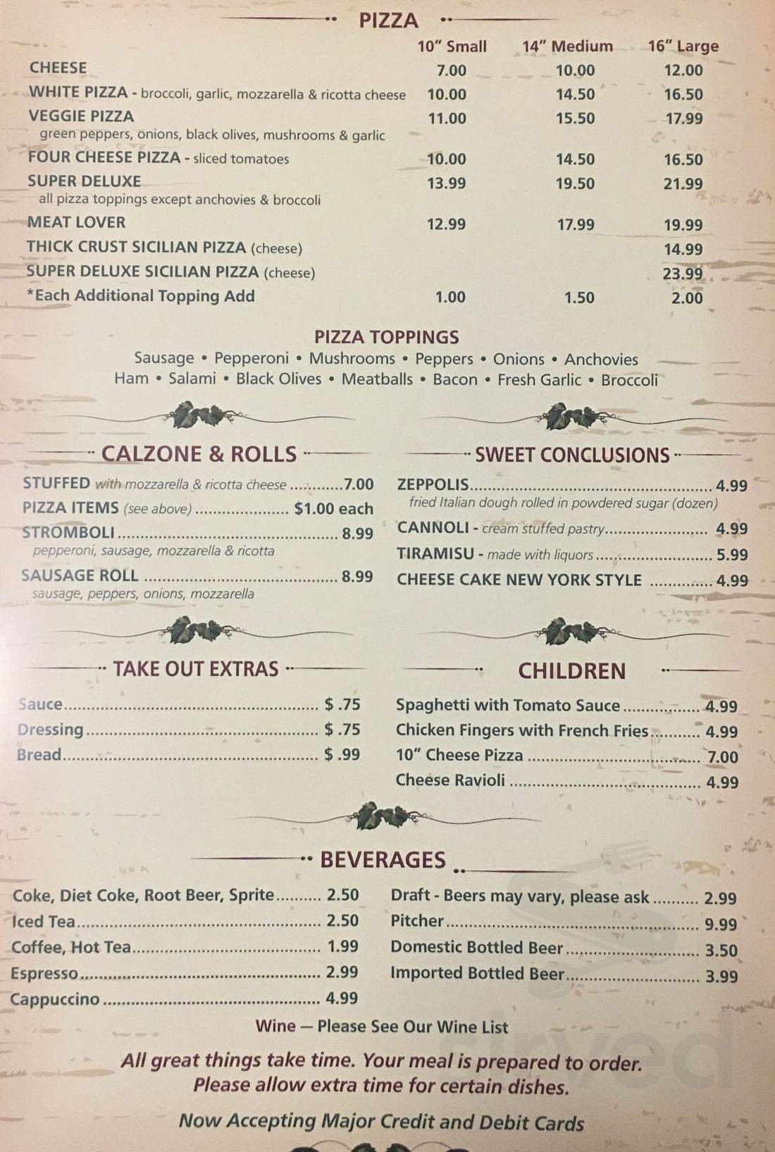 Little Joey's Italian Restaurant menus in Summerfield, Florida, United ...