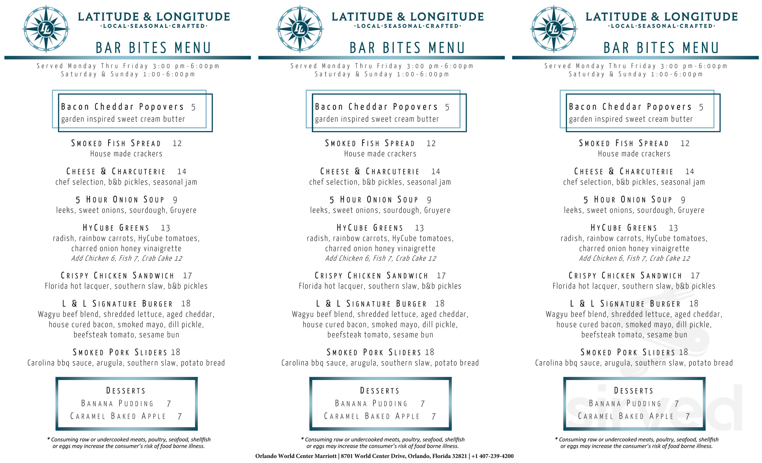 Latitude & Longitude menus in Orlando, Florida, United States