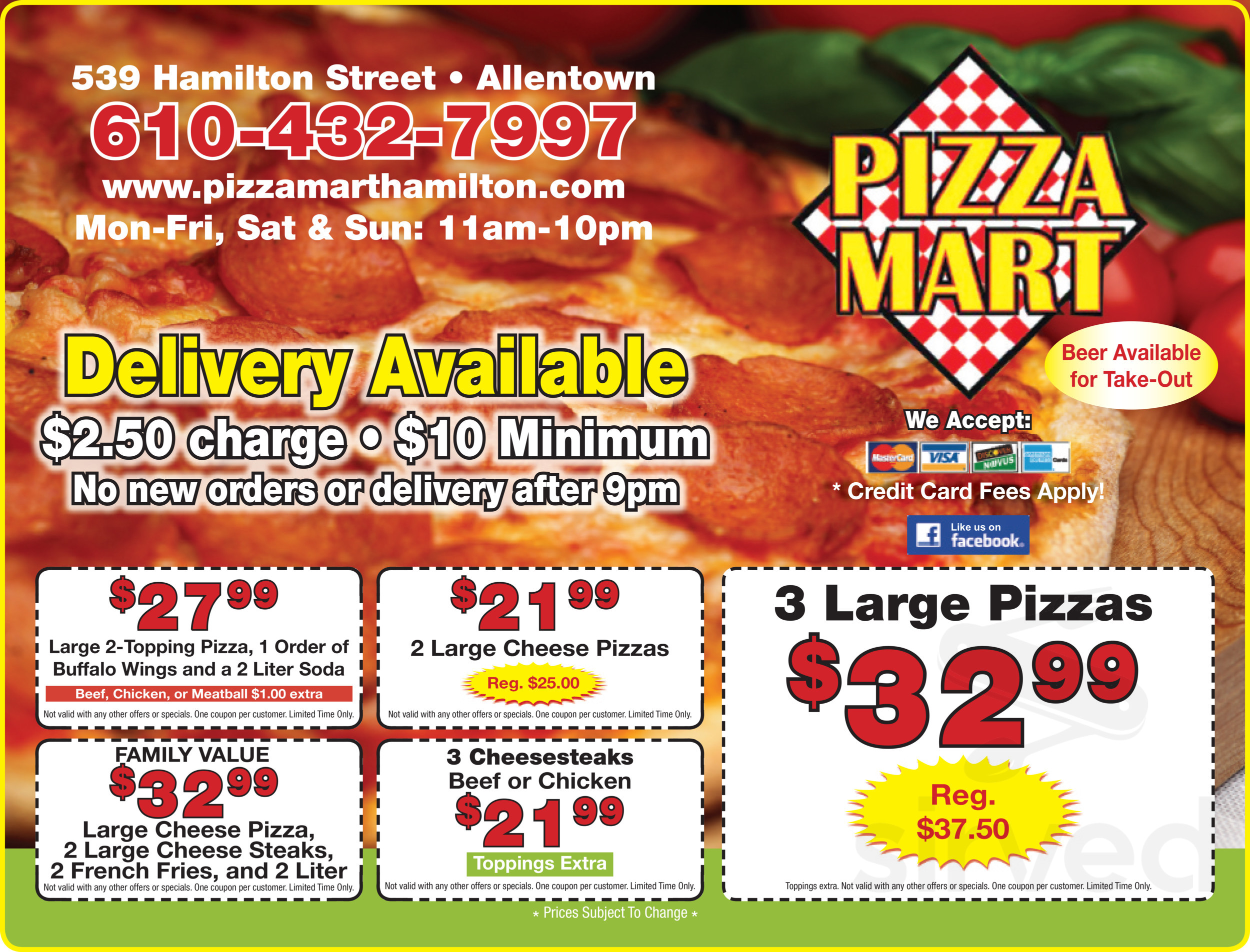 Pizza Mart menus in Allentown, Pennsylvania, United States