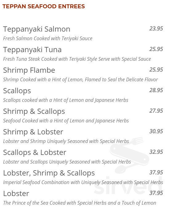 Sakura Japanese Steak, Seafood House & Sushi Bar menu in Christiansburg ...