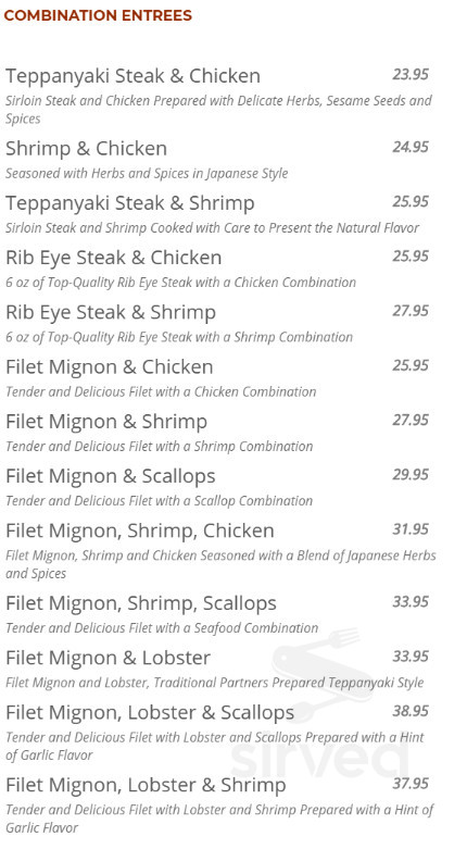 Sakura Japanese Steak, Seafood House & Sushi Bar menu in Christiansburg ...