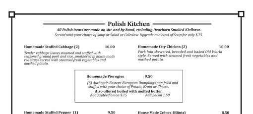 Menu for Marcus Grill in Shelby Twp, MI | Sirved