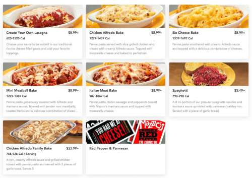 Mazzio's Italian Eatery menu in Choctaw, Oklahoma, USA