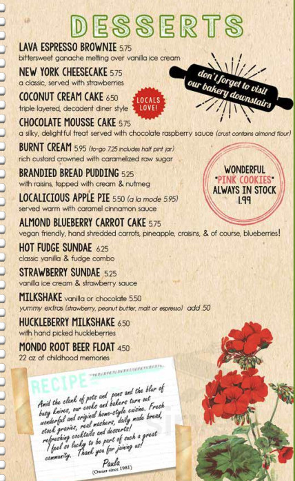 Breadline Cafe menu in Omak, Washington, USA