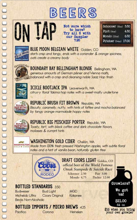 Breadline Cafe menu in Omak, Washington, USA