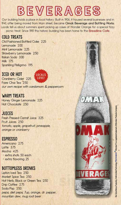 Breadline Cafe menu in Omak, Washington, USA