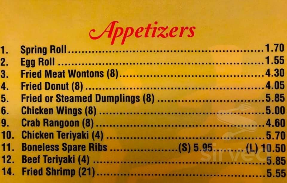 Fresh Wok Menu Wabasha Minnesota Sirved