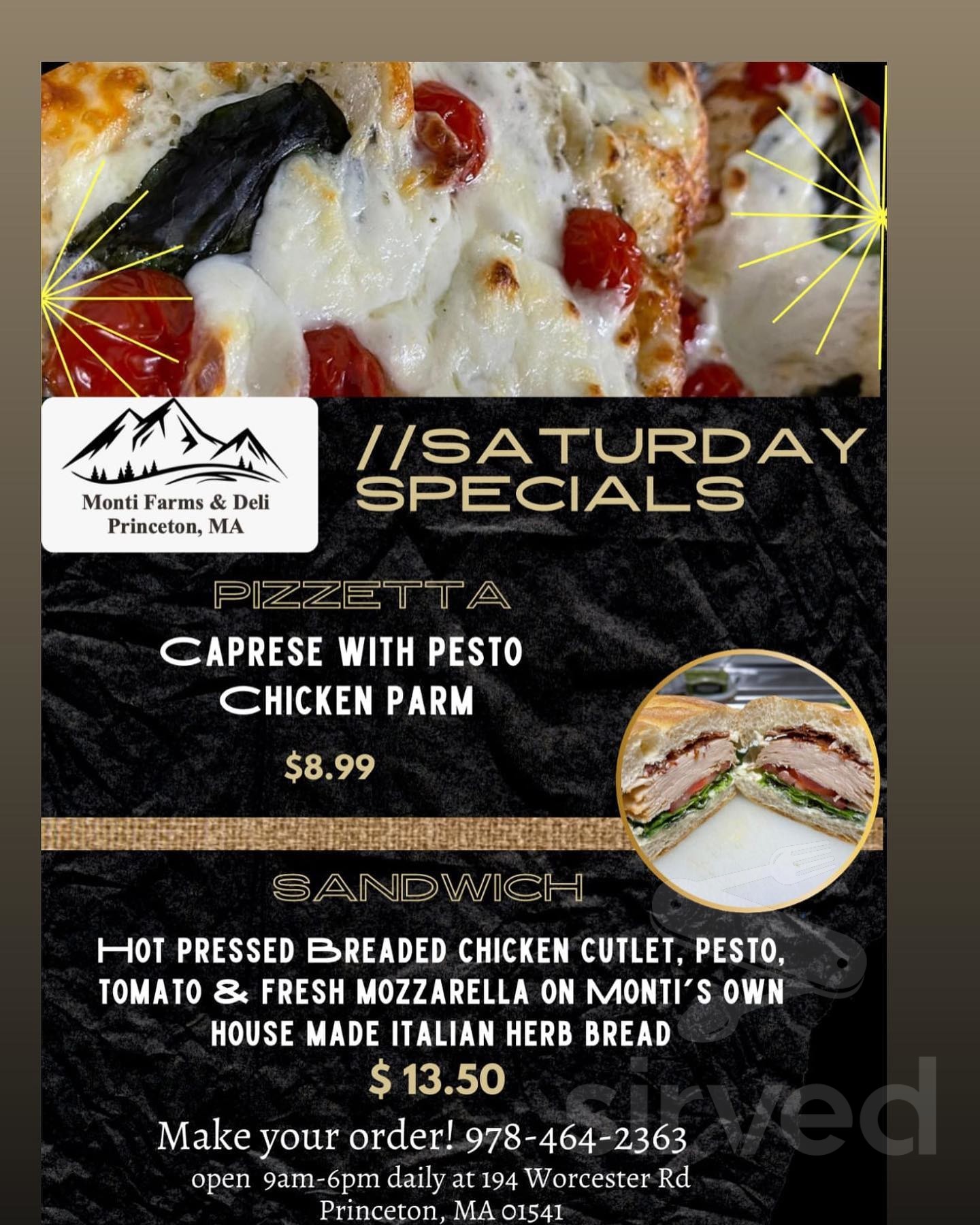 Monti Farms & Deli menu in Princeton, Massachusetts, USA
