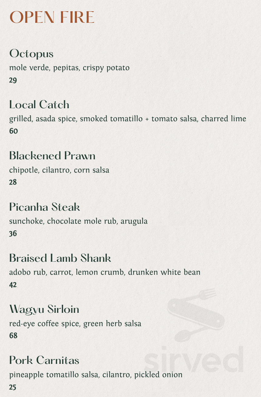 Menu - Coconut Grove FL's Mayfair Grill | Sirved