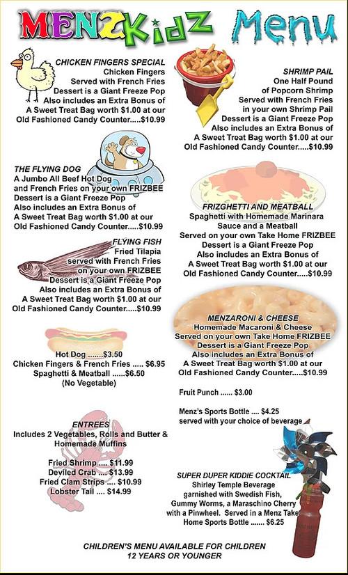 Menz Restaurant & Bar menu in Rio Grande, New Jersey, USA