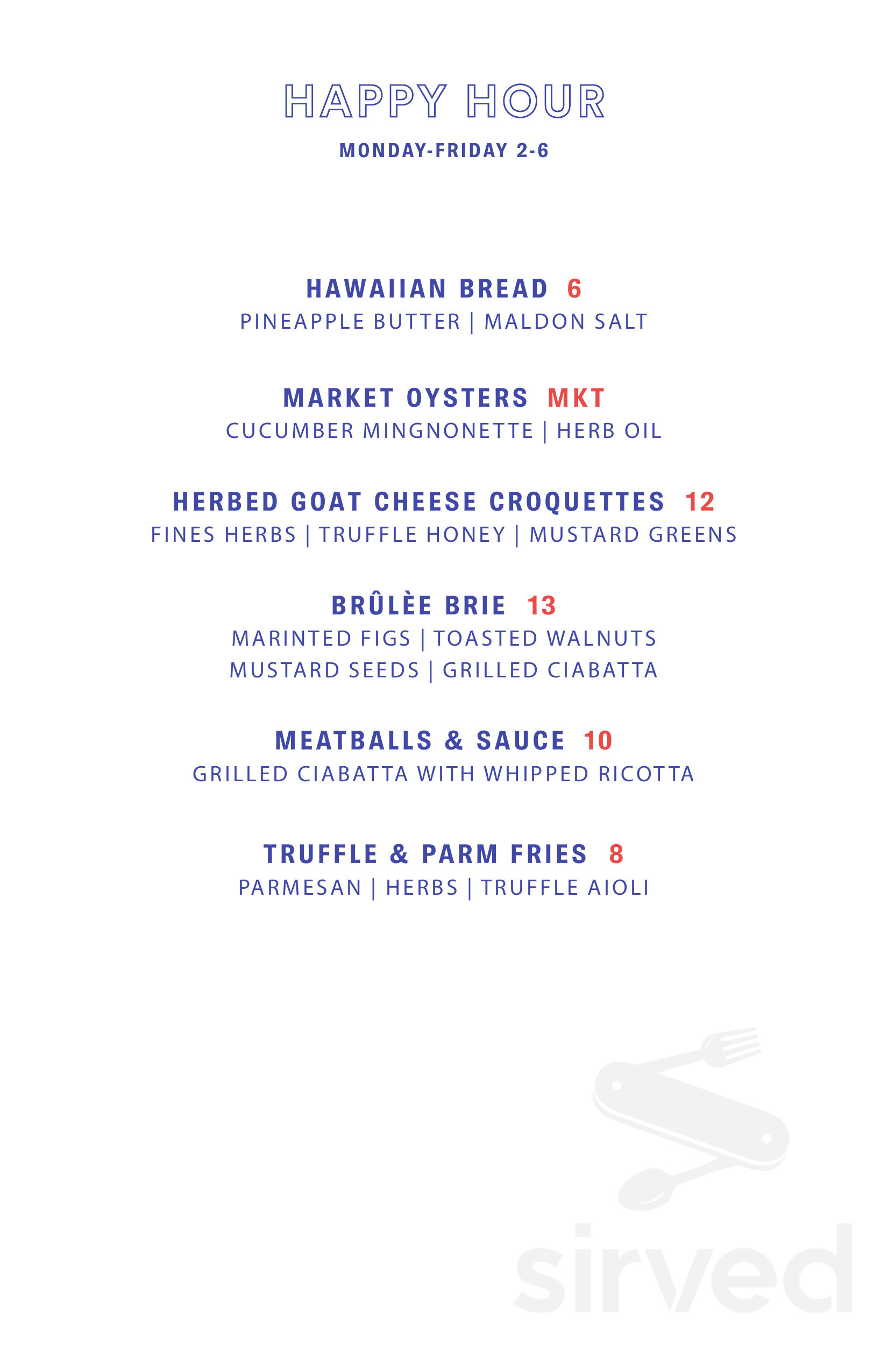 Sloane's Corner menu in Dallas, Texas, USA