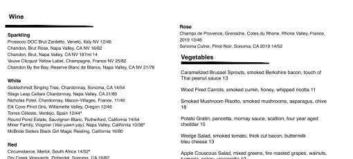 Menu for Matchstick Restaurant & Spirits in Stillwater, MN | Sirved
