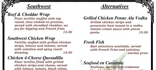 Menu for Raindancer Restaurant in Amsterdam, NY | Sirved