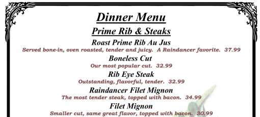 Menu for Raindancer Restaurant in Amsterdam, NY | Sirved