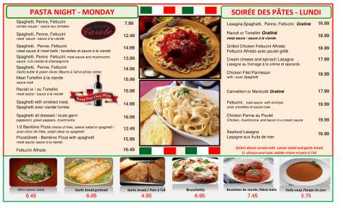 Carole's Restaurant Hawkesbury menu in Hawkesbury, Ontario, Canada