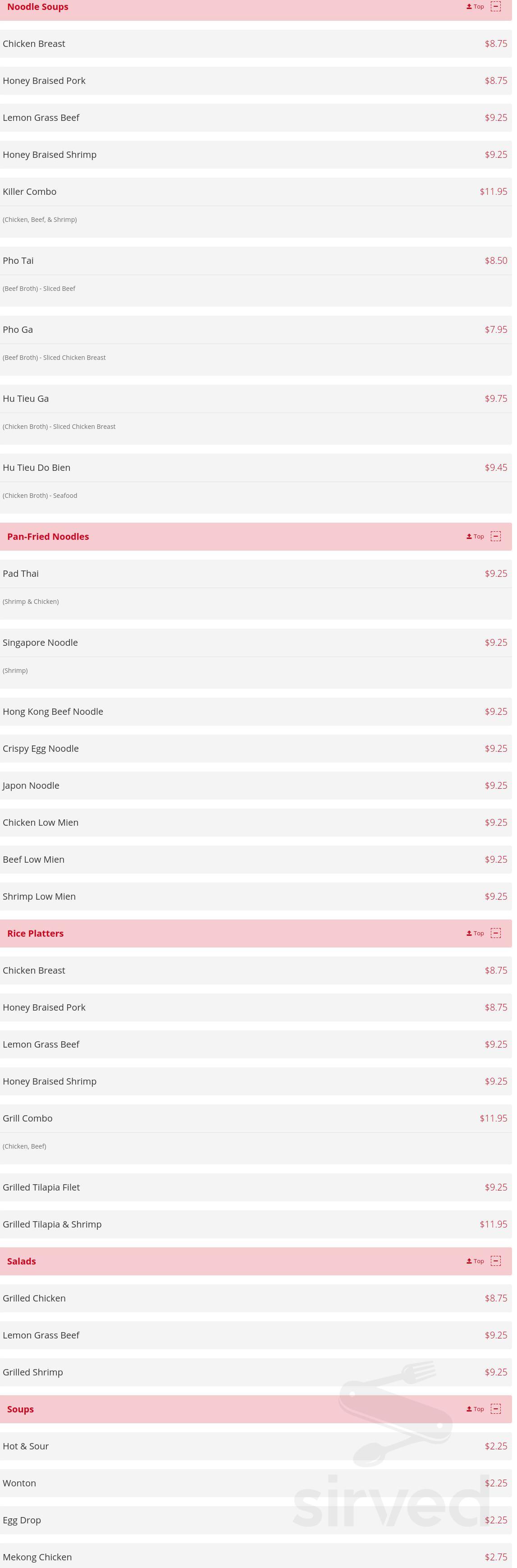 Kim Son menus in Houston, Texas, United States