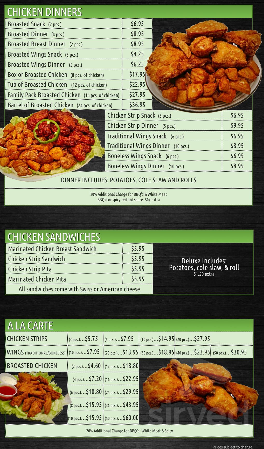 Big Joe's Pizza Chicken Ribs Seafood menu in Shelby Township, Michigan, USA