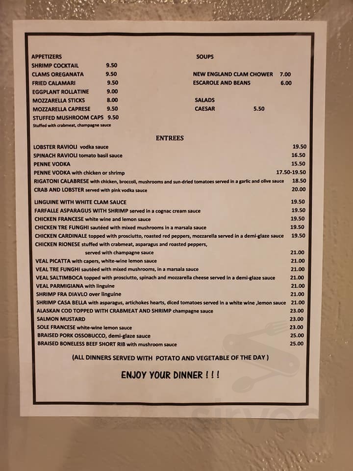 Casa Bella menus in Scranton, Pennsylvania, United States