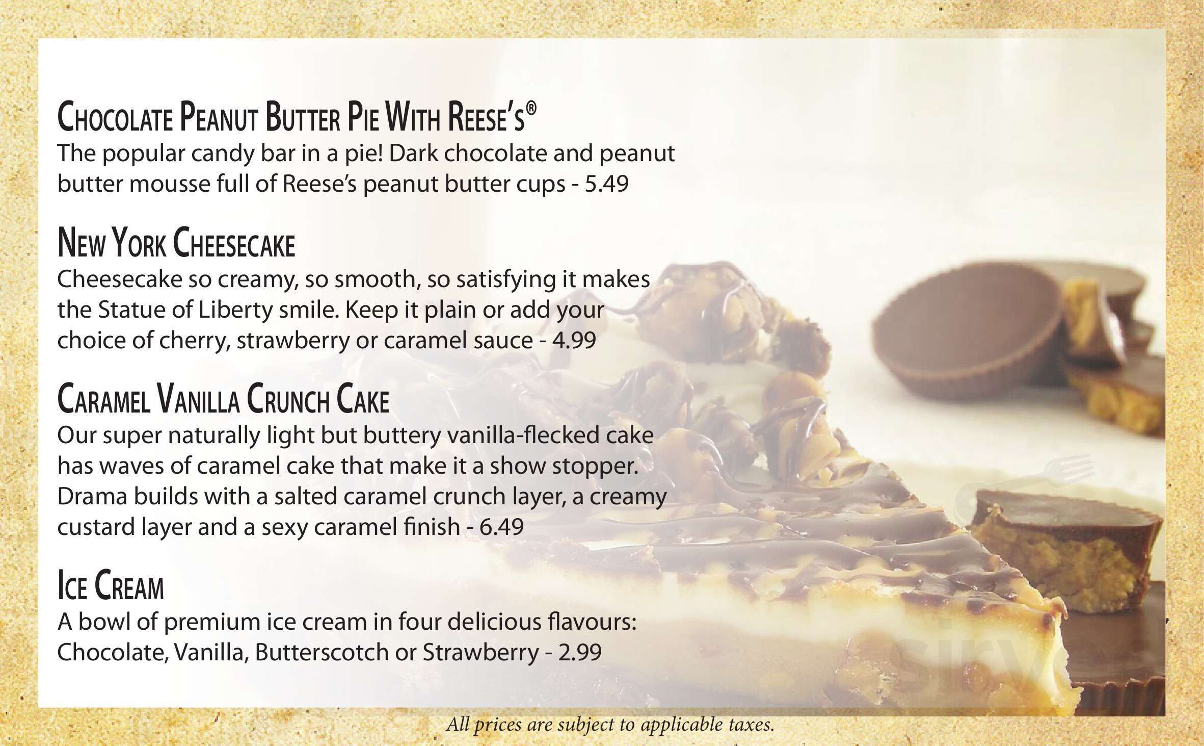 Cousin Vinny's Restaurant & Bar menu in Hanmer, Ontario, Canada