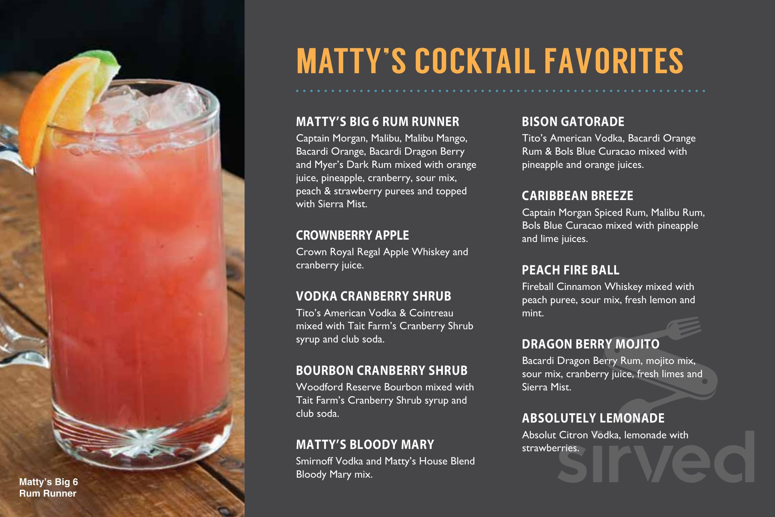 Matty's Sporthouse Grill menus in Lewisburg, Pennsylvania, United States