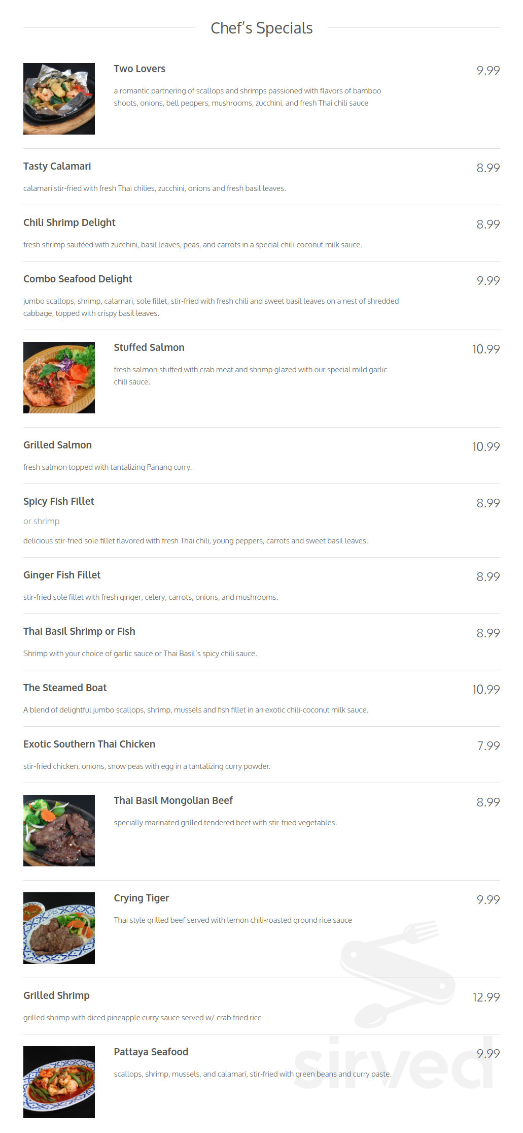 The Basil menu in Long Beach, California, USA