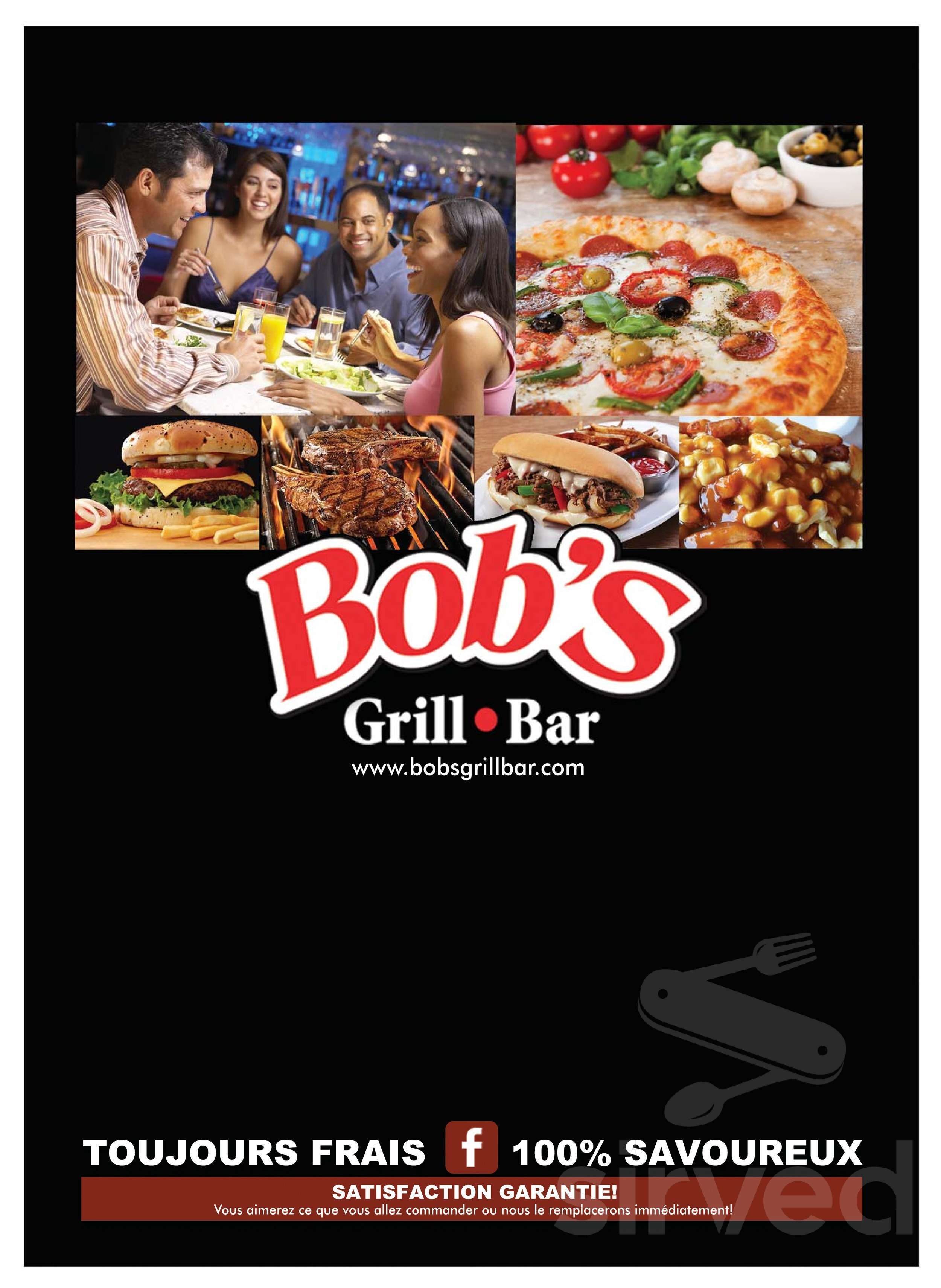 Restaurant Bob's Grill Bar menu in Laval, Quebec, Canada