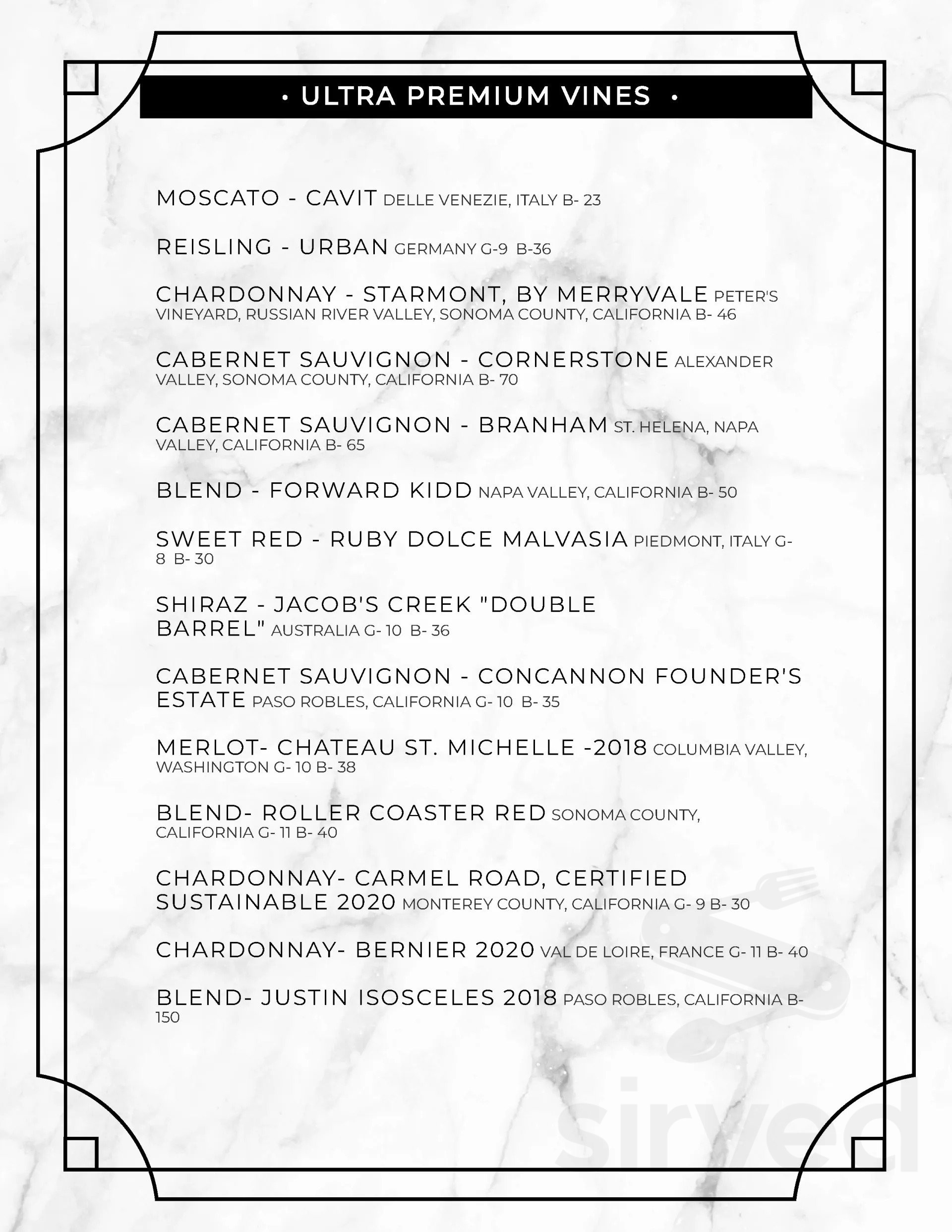 Menu - Louisville OH's Scratch Steakhouse and Lounge | Sirved