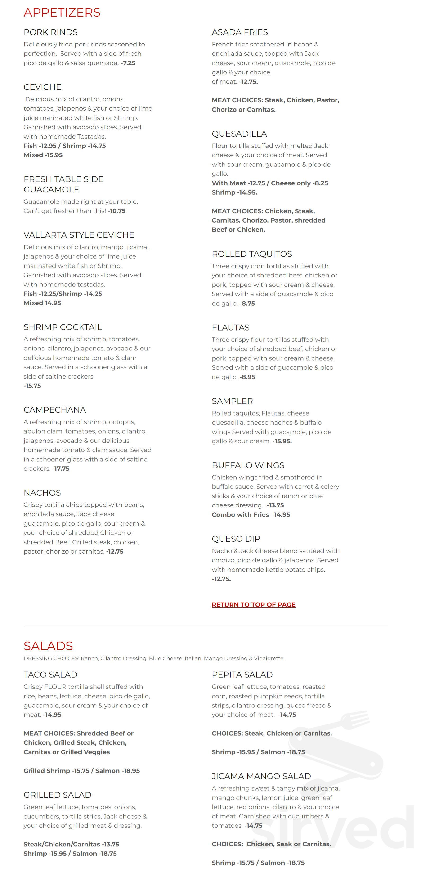 Micheladas Mex Grill menu in Northridge, California, USA