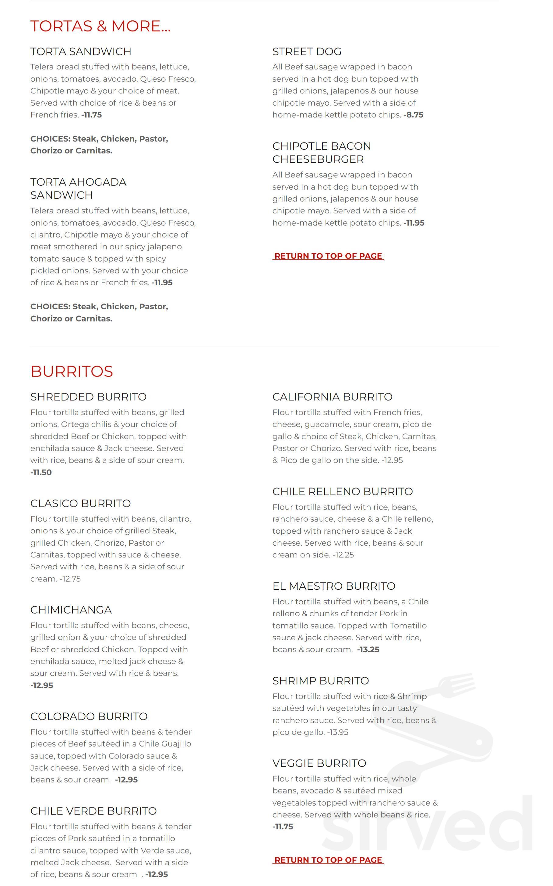 Micheladas Mex Grill menu in Northridge, California, USA