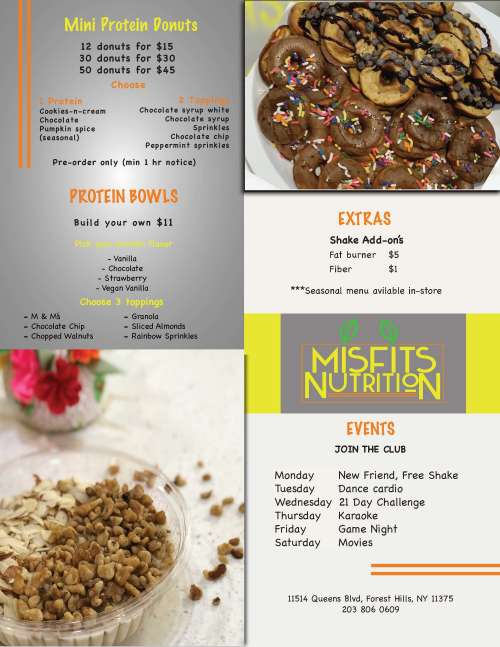 Misfits Nutrition menu in Queens, New York, USA