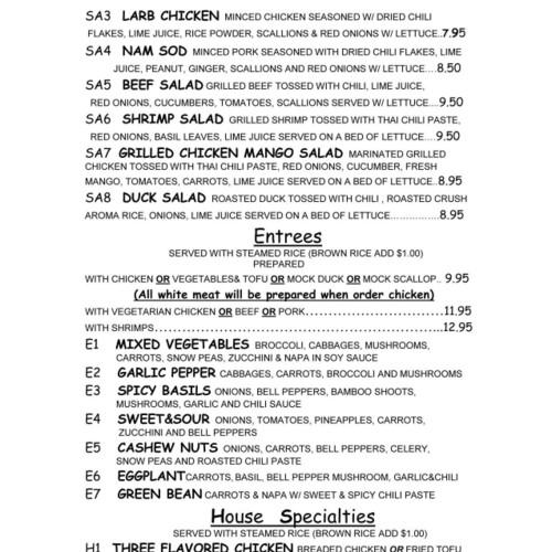 Thai Spoon menu in Pittsburgh, Pennsylvania, USA