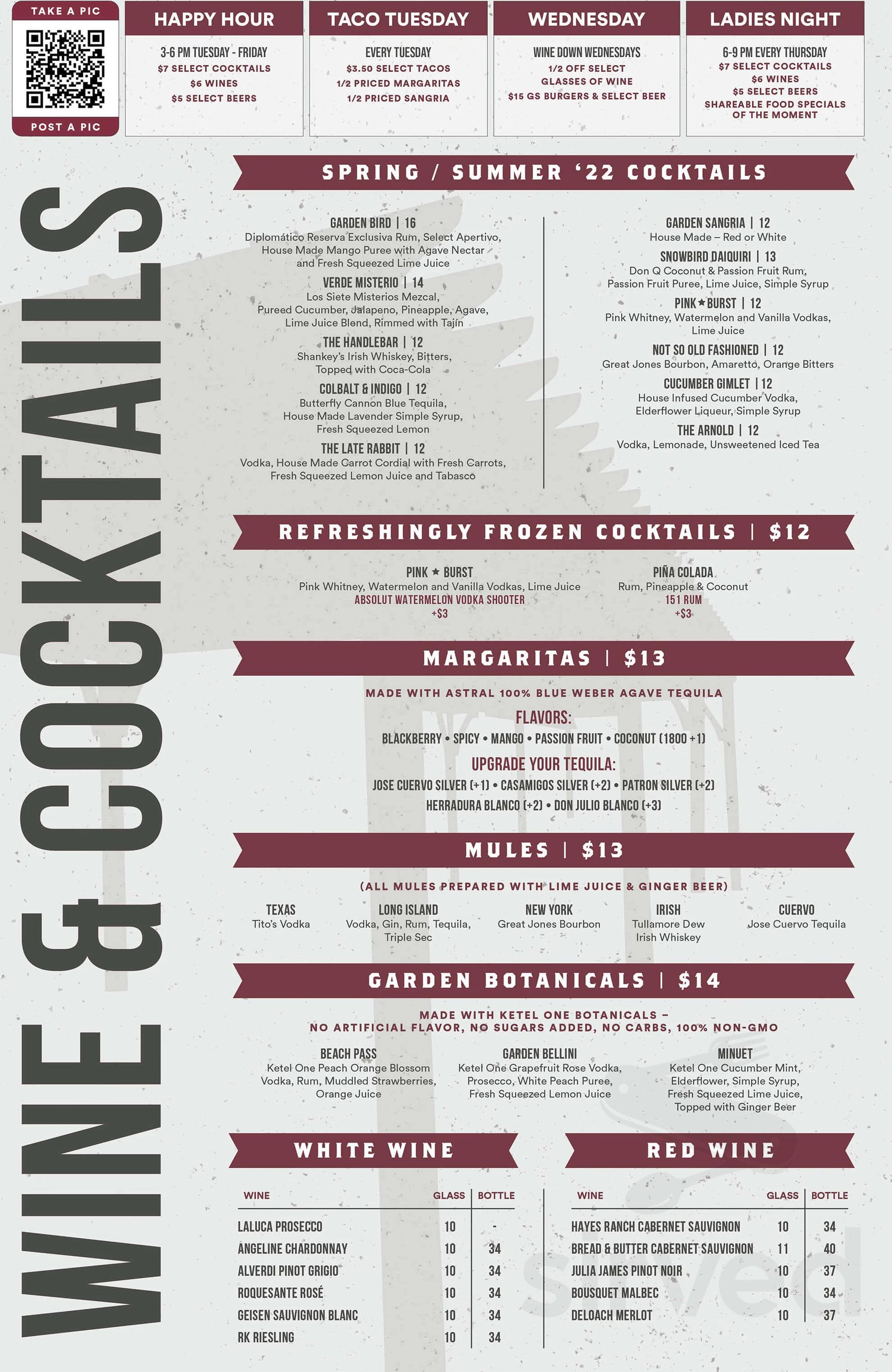 Garden Social Beer Garden & Kitchen menu in East Meadow, New York, USA