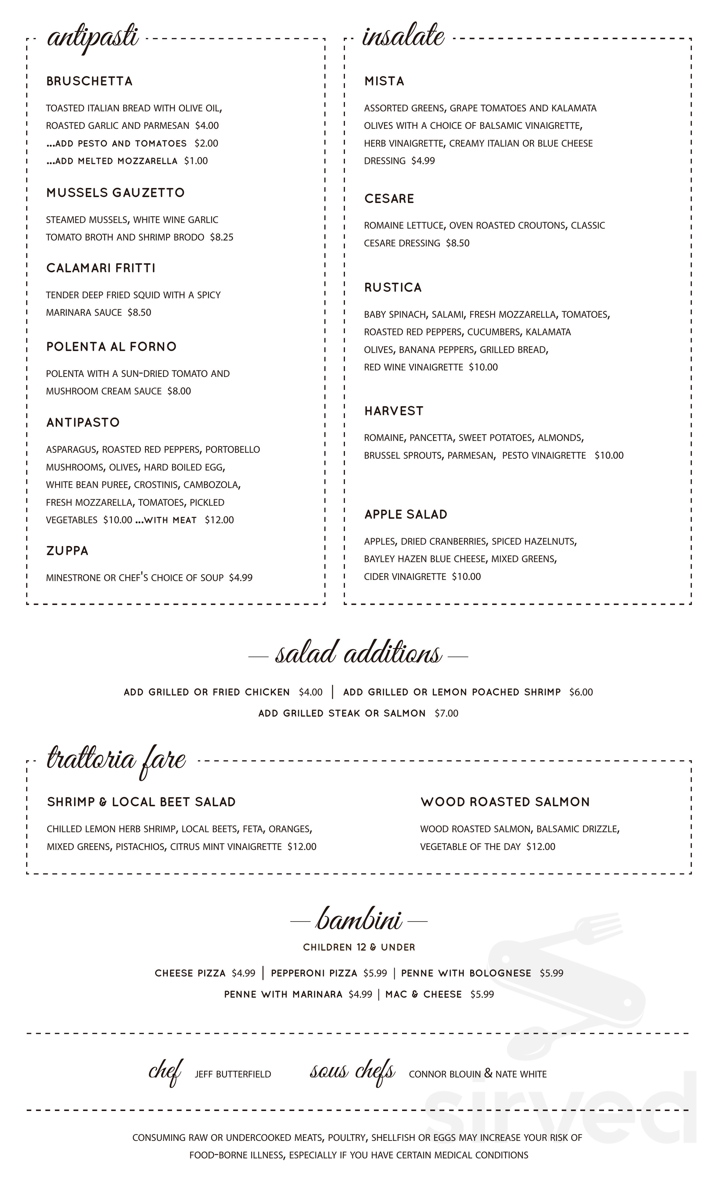 Menu for Sarducci's in Montpelier, VT | Sirved