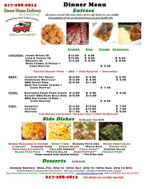 Down Home Delivery menu in Dorchester, Massachusetts, USA
