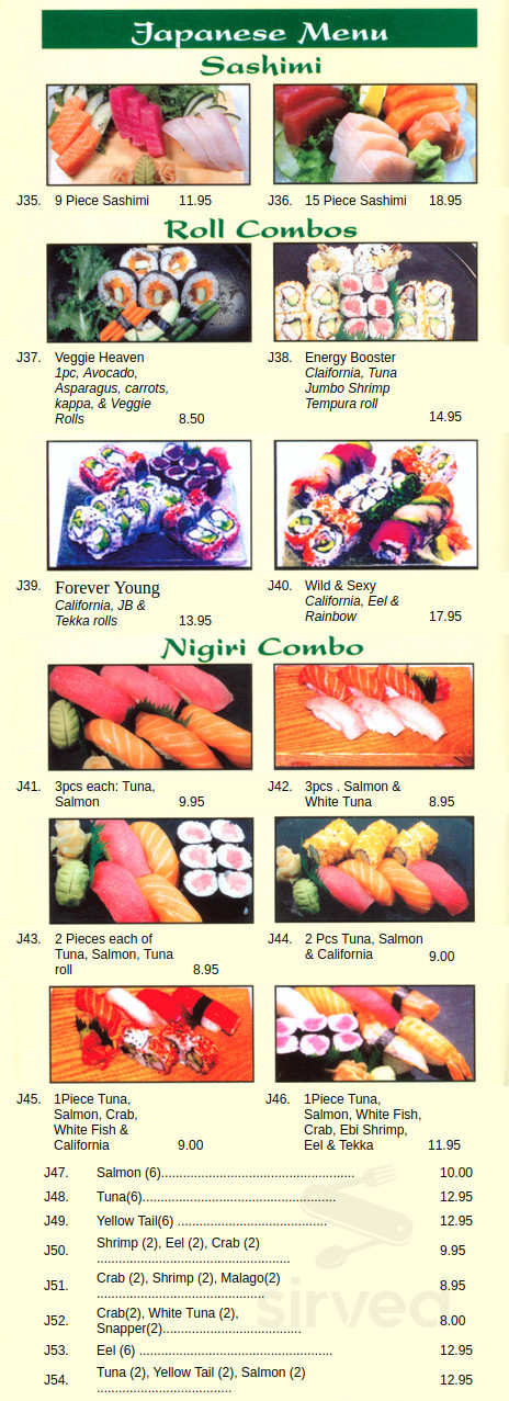 Sushi Boat menu in Pompano Beach, Florida, USA