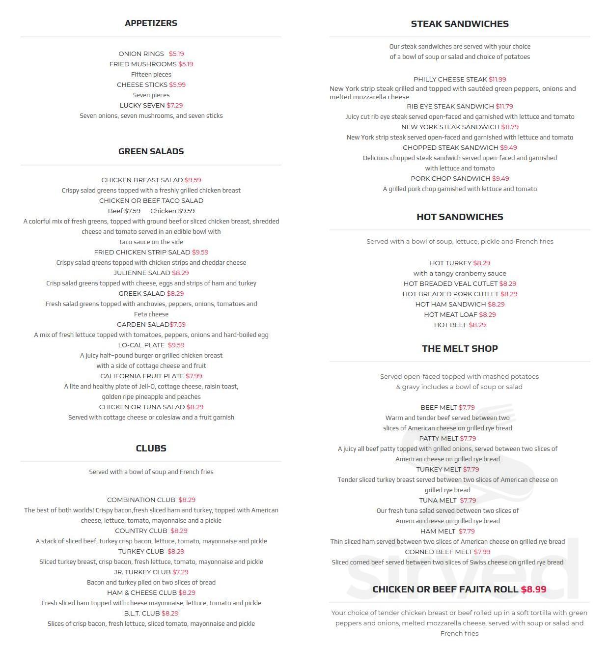 Star 66 Cafe menu in Springfield, Illinois, USA