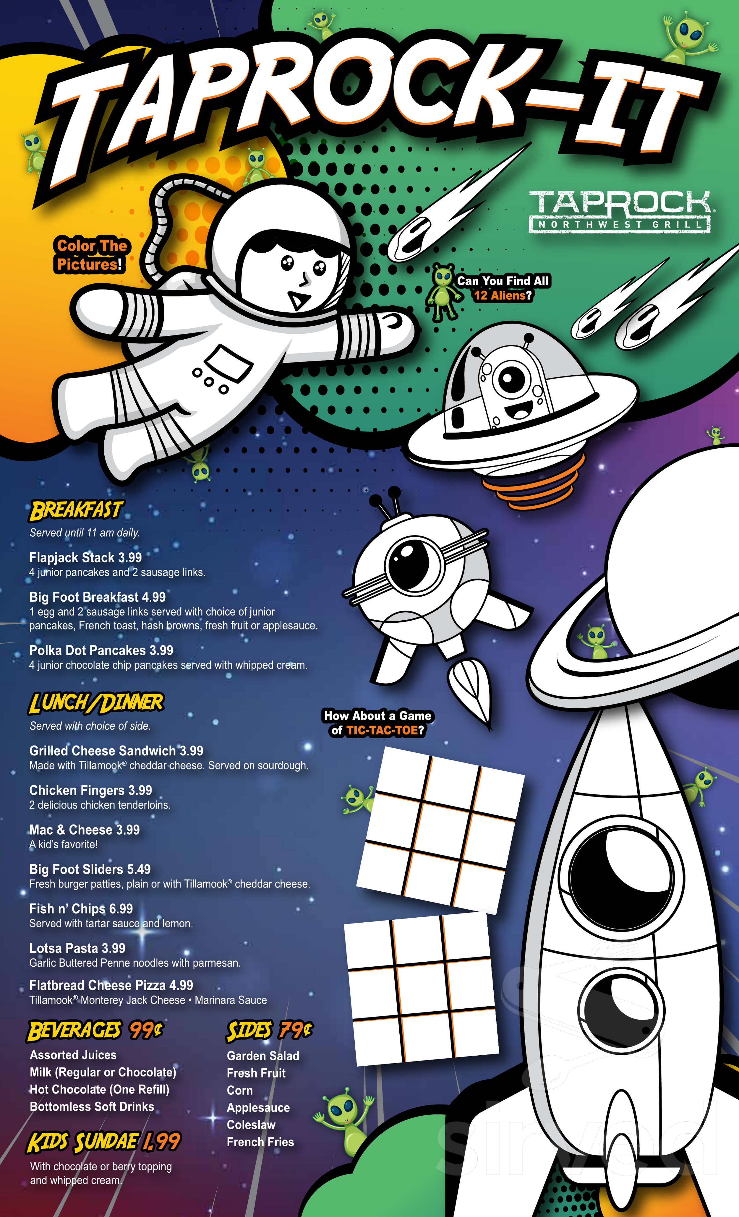 Menu for Taprock Northwest Grill in Grants Pass, OR | Sirved