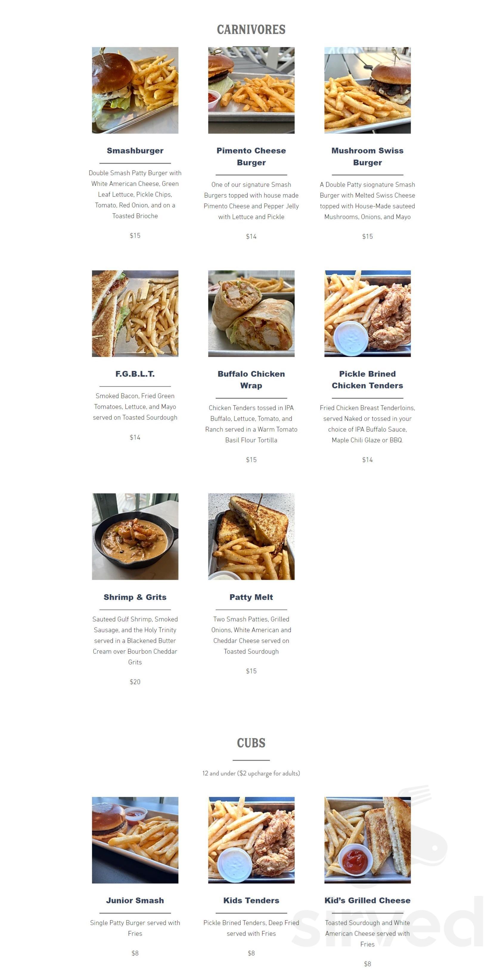 Ferus by the Bay menu in Fairhope, Alabama, USA