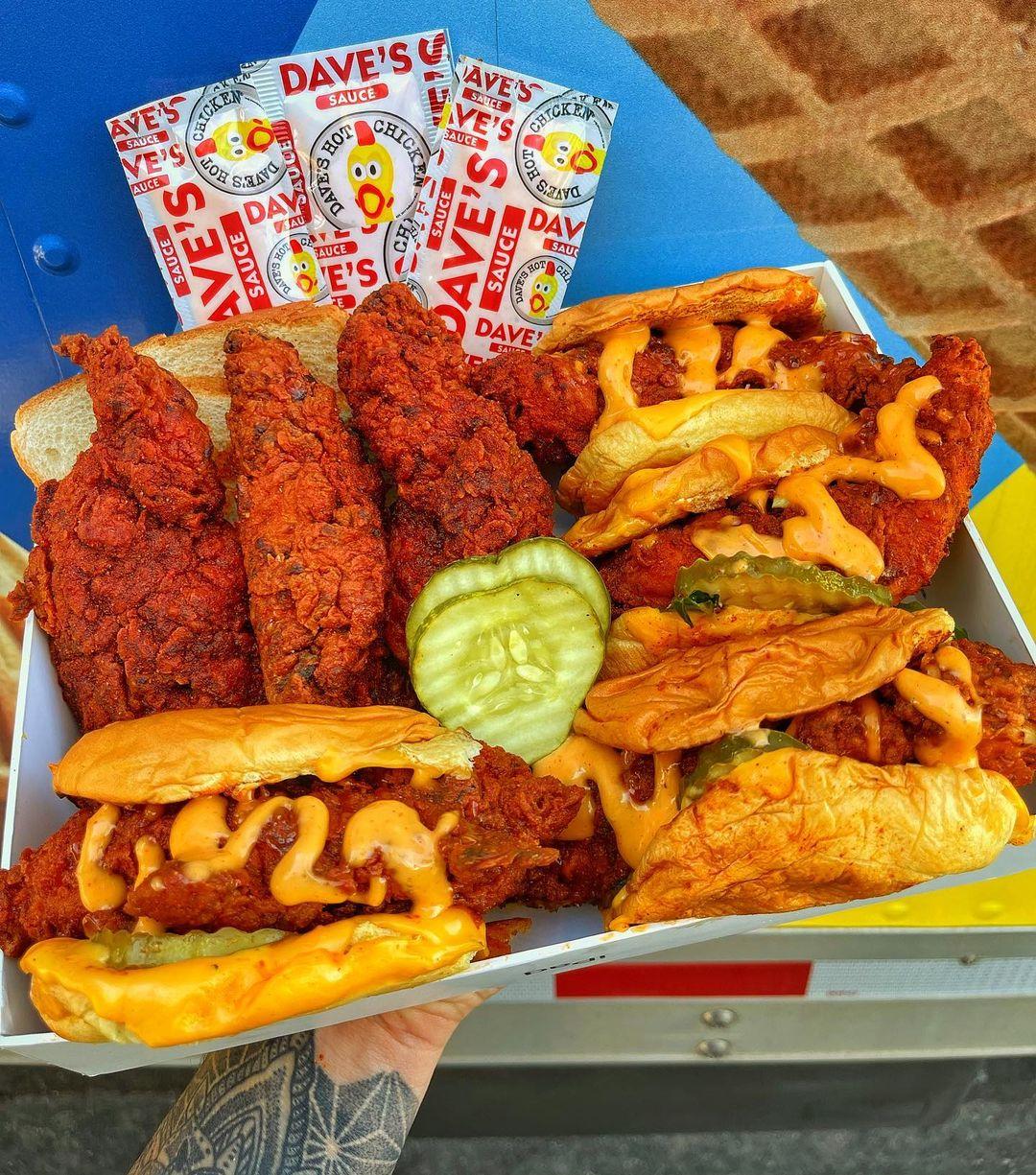 Dave's Hot Chicken menu in Milwaukee, Wisconsin, USA