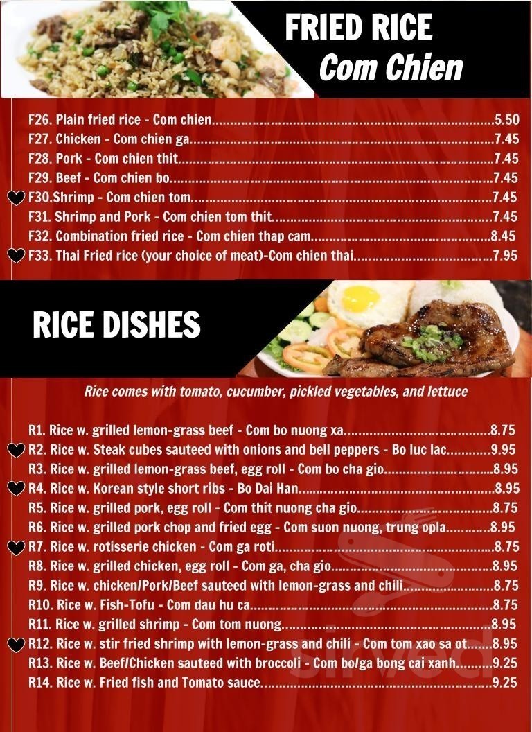 Country Pho menu in Rosenberg, Texas, USA