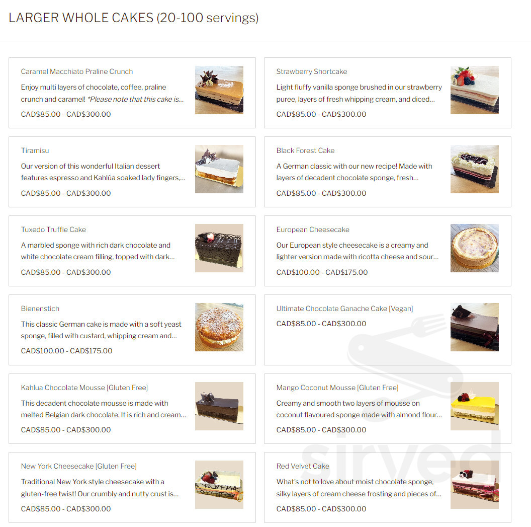 Menu for Breka Bakery & Café (Main st) in Vancouver, BC | Sirved