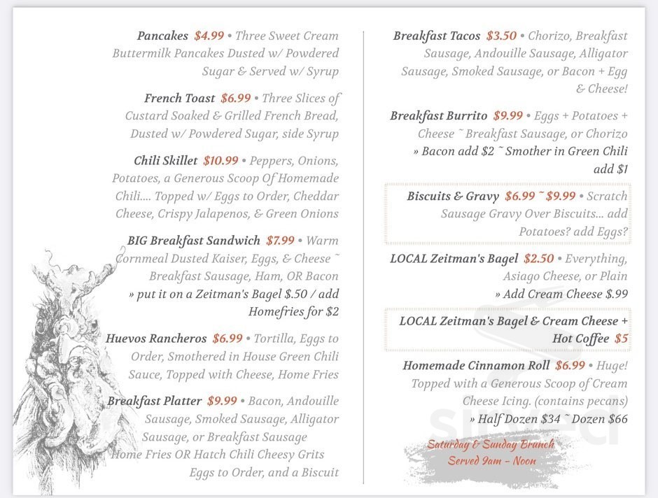 Hullabaloo Diner menus in College Station, Texas, United States