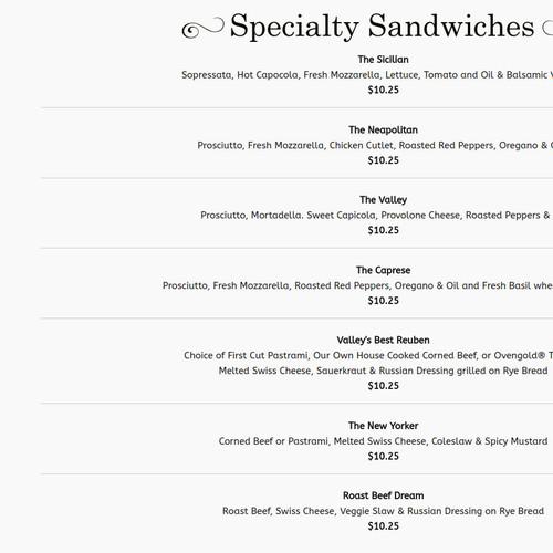 Borrelli's Italian Deli menu in Methuen, Massachusetts, USA