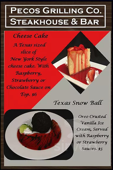 Pecos Grilling Company menu in Tomball, Texas, USA