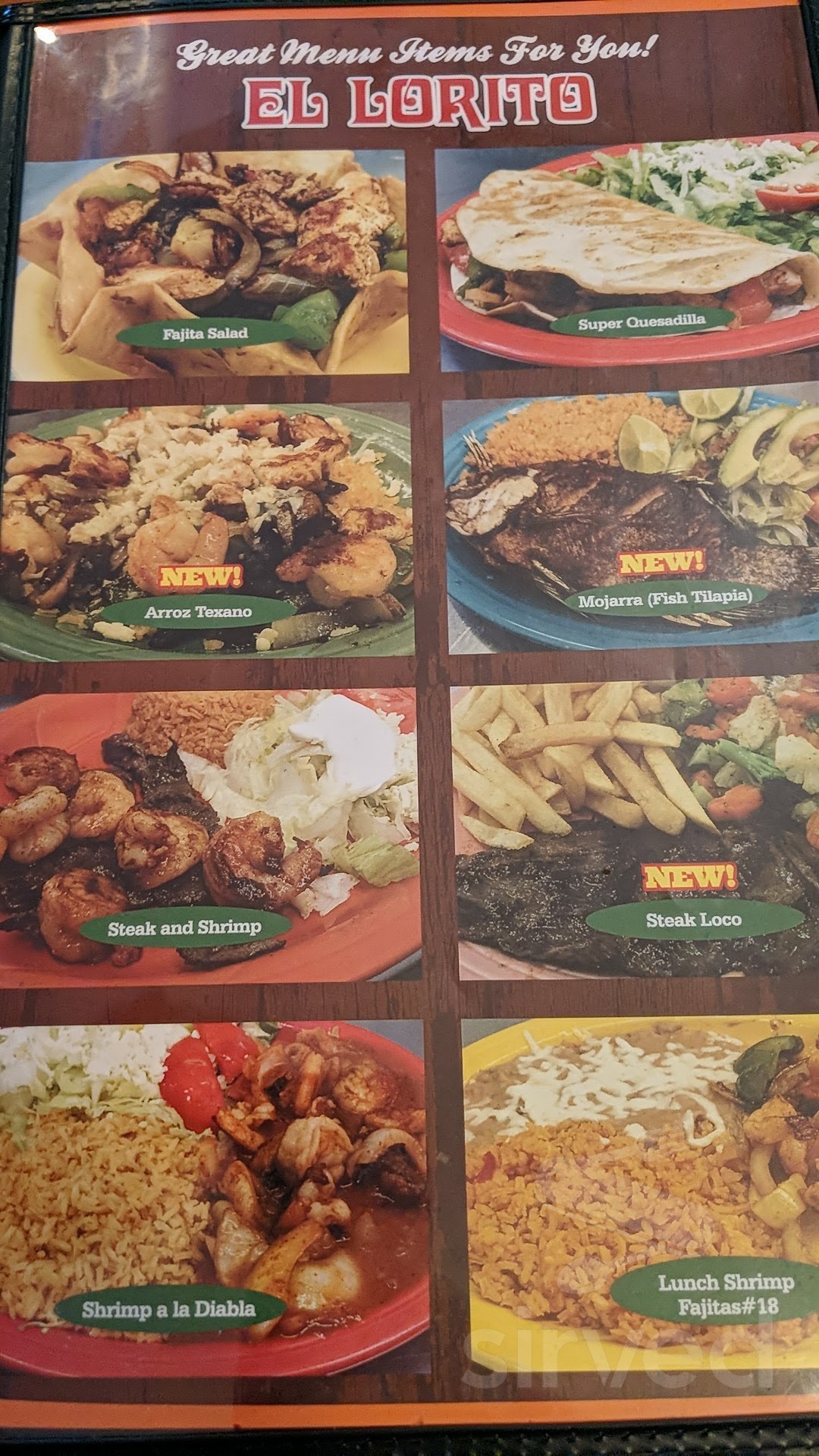 El Lorito Mexican Restaurant menus in Bessemer City, North Carolina ...