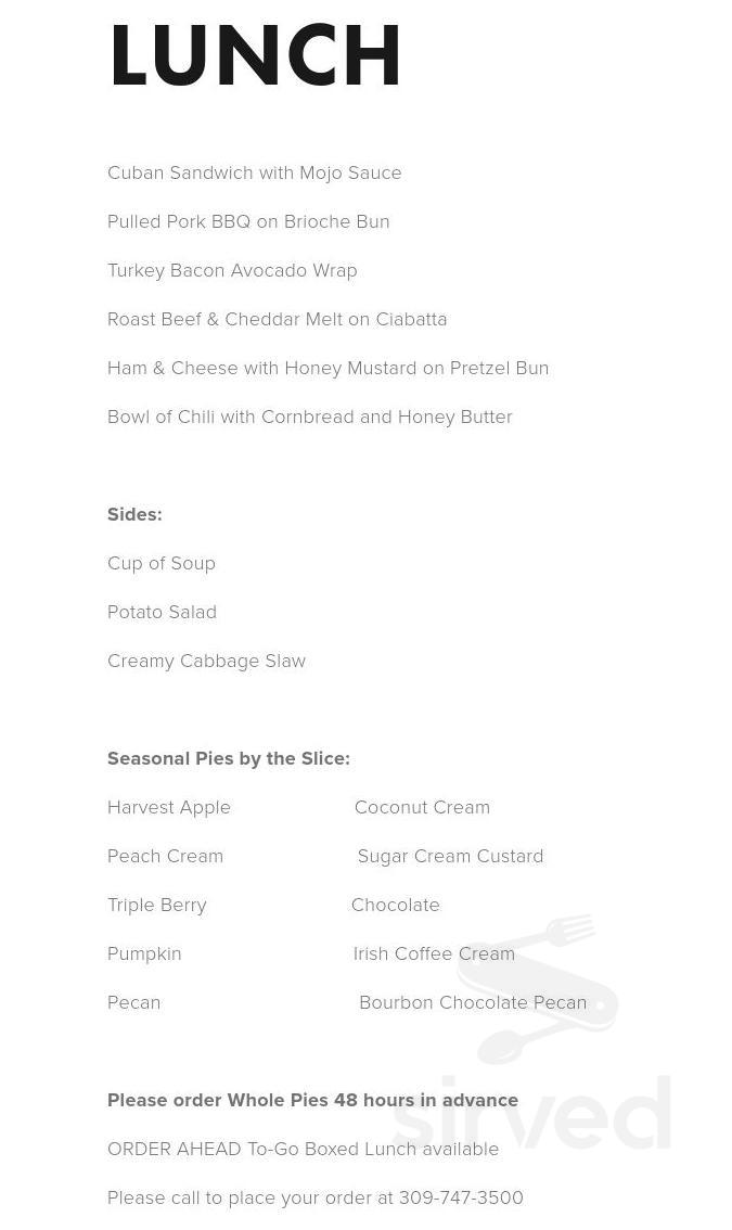 Common Grounds Cafe & Pie Shop menu in Gridley, Illinois, USA