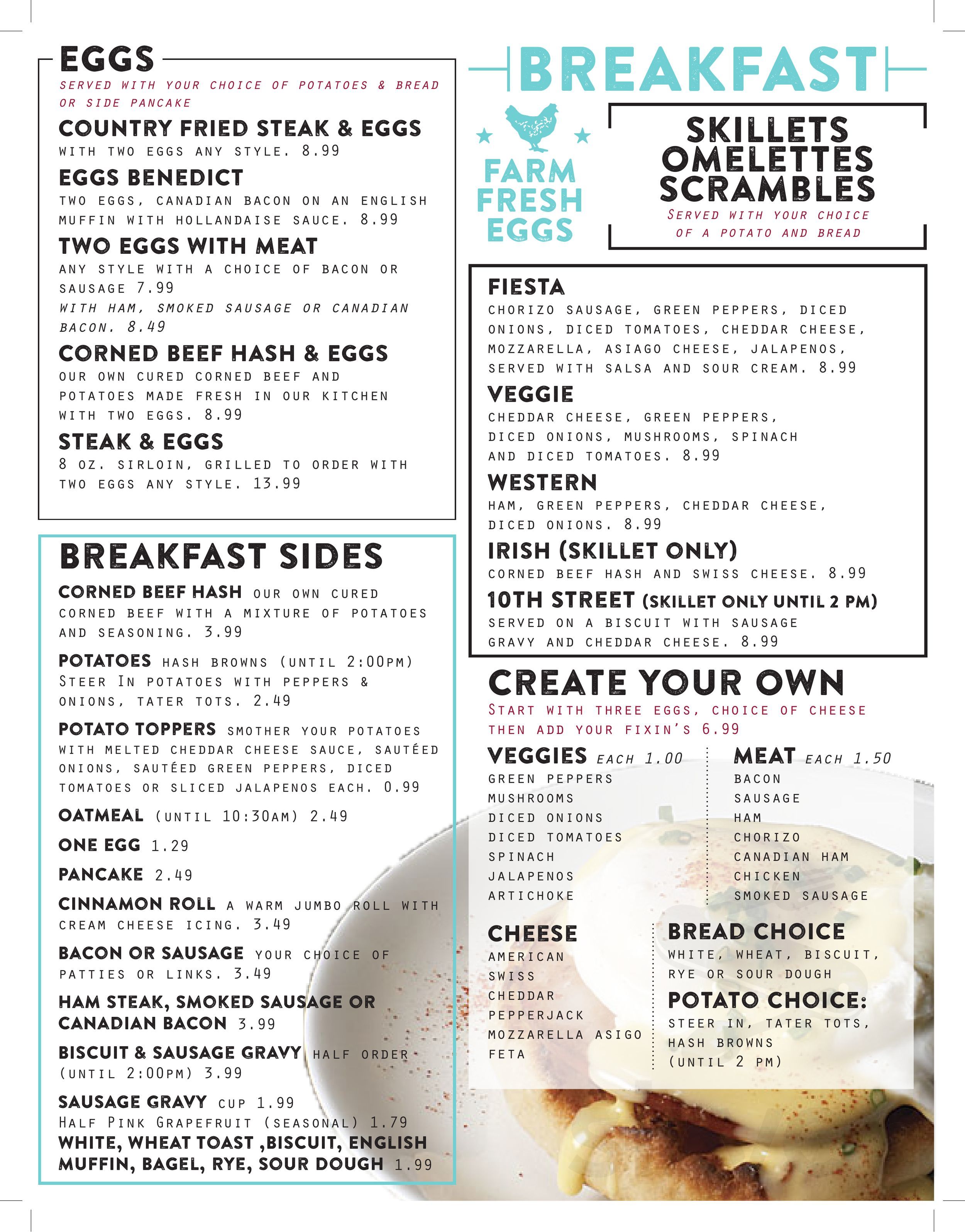 Steer-In menu in Indianapolis, Indiana, USA