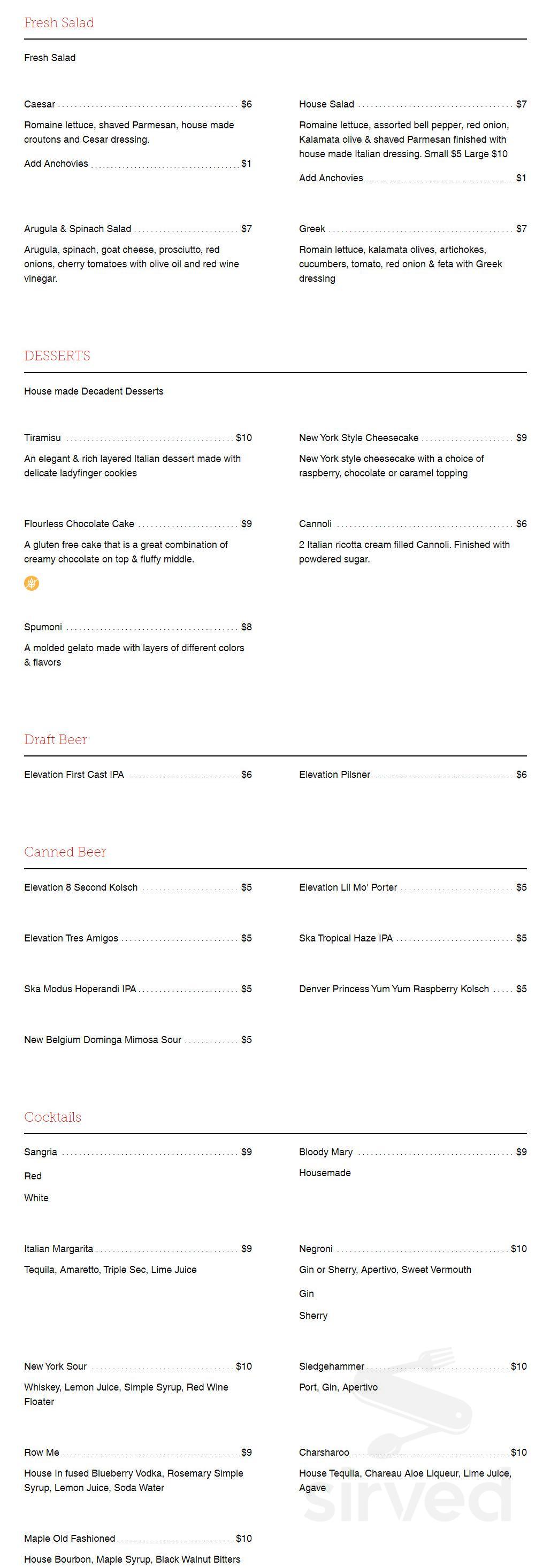 Pizza Rio menu in Salida, Colorado, USA