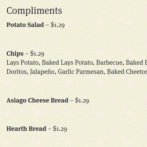 Pickerman's Soup & Sandwich Shop menu in La Crosse, Wisconsin, USA