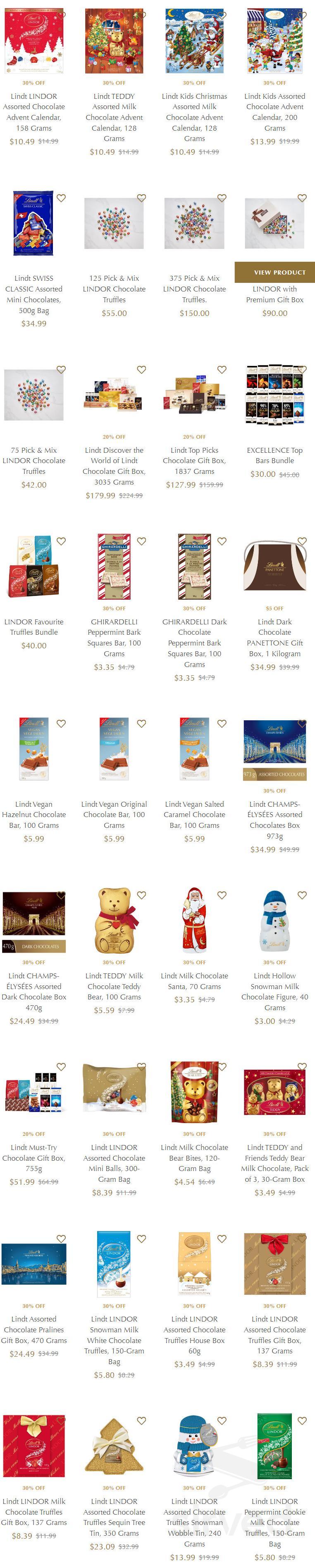 Lindt Chocolate Shop - Kanata menus in Ottawa, Ontario, Canada